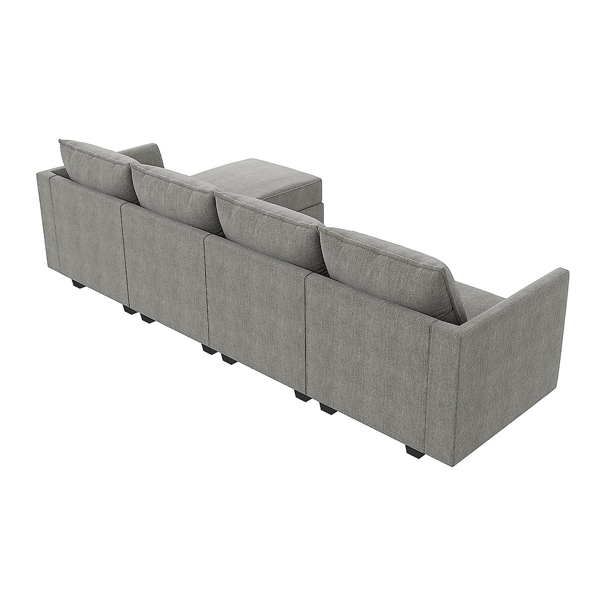 HONBAY Convertible Sectional Couch with Reversible Chaise Modern L-Shape Sofa 4-Seat Couch Modular Sectional Sofa with Storage Seats, Grey