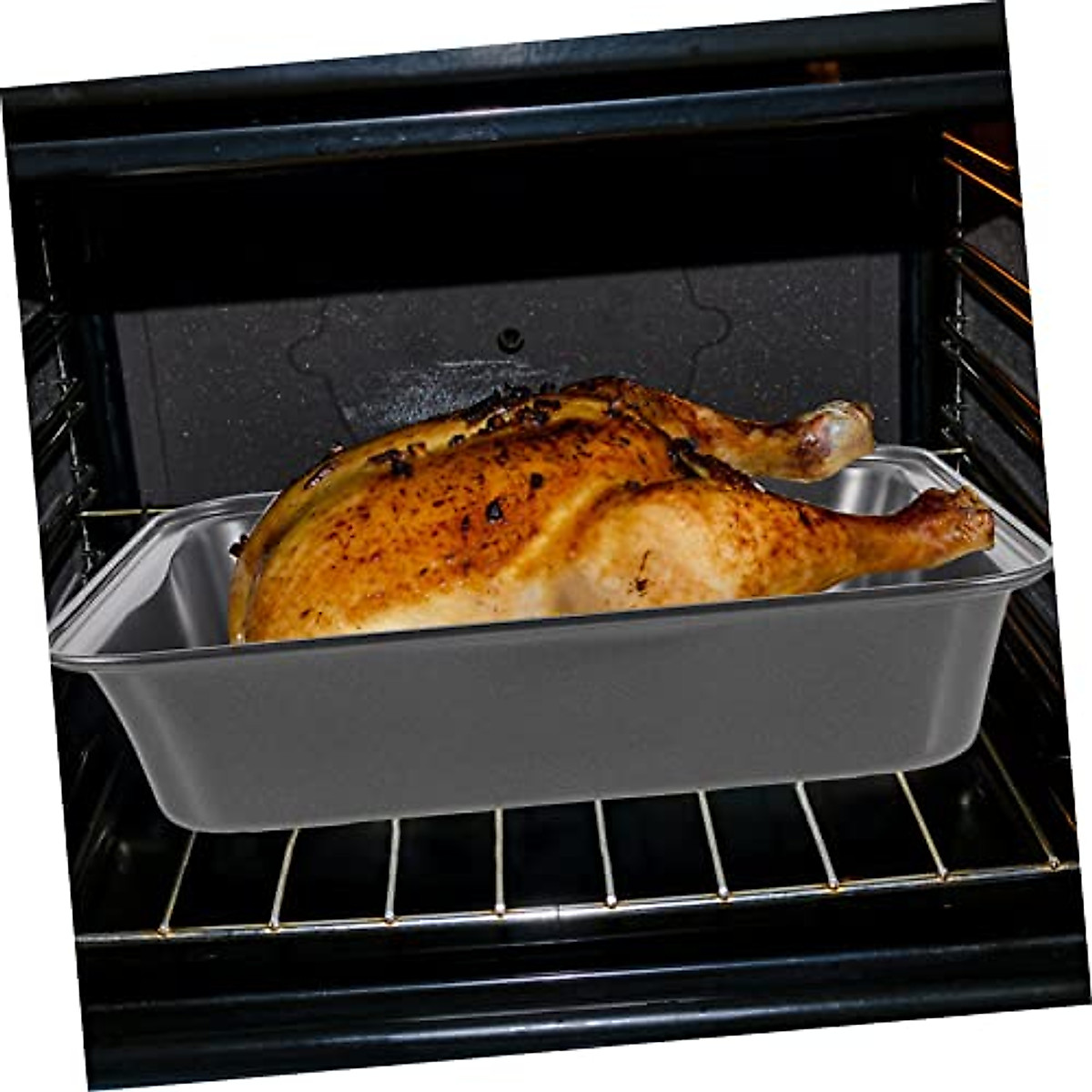 IMIKEYA 3pcs Toaster Oven Pan Square Baking Dish Bread Container Loaf Pan Sheet Cake Pan Roaster Pan Steel Pizza Pan Metal Design Baking Tray Pizza Baking Tray Pizza Plate Square Plate Set