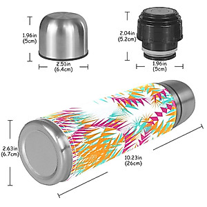 Stainless Steel Leather Vacuum Insulated Mug Abstract Texture Thermos Water Bottle for Hot and Cold Drinks Kids Adults 16 Oz