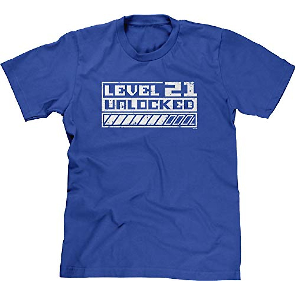 Blittzen Mens Level 21 Unlocked - 21st Birthday, L, Royal Blue