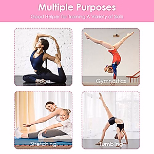Giantex Incline Gymnastics Mat Wedge Folding and Non-Folding Gymnastics Gym Fitness Skill Shape Tumbling Mat for Kids Play Home Exercise Aerobics (Light Pink/Purple 60"X30"X14")