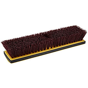 Amazon Basics 12" Deck Rectangular Brush With Soft Bumper, Black & Yellow