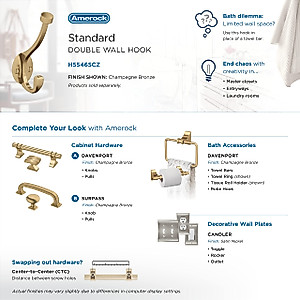 Amerock | Pilltop Coat Hook | Wall Mount | Oil Rubbed Bronze | 1 Pack | Robe Hook | Towel Hook | Entryway Hook | Bathroom Hook