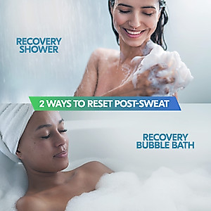 Degree Body Wash and Soak Post-Workout Recovery Skincare Routine Exfoliating Tea Tree + Epsom Salt + Electrolytes Bath and Body Product, 22 Fl Oz (Pack of 4)