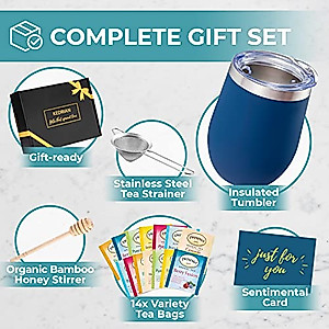 KEDRIAN Tea Gift Box Set, Tea Gift Sets, Tea Sets For Women & Men, Tea Gifts For Tea Lovers Women, Tea Gift Baskets, Sick Care Package For Sick Friend, Variety Tea Sampler Gift Set Box for Tea Lovers