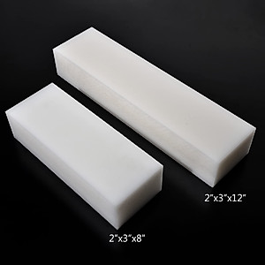 HDPE Block White PE Polyethylene Rectangular Solid Plastic Tapping Block High Density Sheet Great for DIY Projects for Machining Home Floor Improvement （3/4" x 4-½" x 3"）
