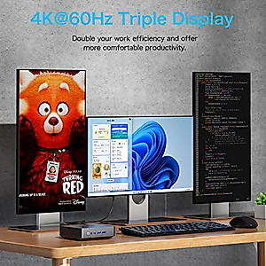 GMKtec Mini Gaming PC AMD Ryzen 5 5600U(6C/12T, 4.2 GHz), Mini Gaming Computer 16GB DDR4 512GB M.2 SSD Windows 11 Pro Desktop Computer, 4K Triple Displays BT5.2/WiFi 6