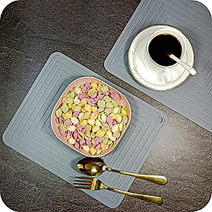 Silicone Trivets Mats Kitchen Tool Set 3 Pcs, Large Silicone Trivets for Hot Dishes,Silicone Trivets for Hot Pots and Pans, Silicone Trivet Mats Set About 9"X12", Black Silicone Hot Pads for Kitchen