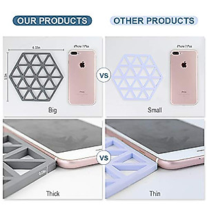 Silicone Trivets Mats for Dishes and Pots, Trivets Hot Pads for Table Countertops, Heat Resistant Trivets, Kitchen Pot Mat Table Decor trivets Pads for Bowl Dish Cooking Dining Set, (3 PCS, Grey)