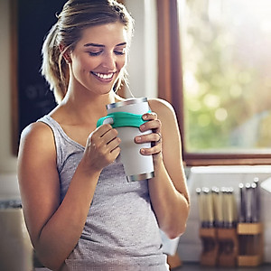 Tumbler Handle Fits for 30 OZ YETI Rambler,Rtic Mug-Previously Design,Sic,OZARK TRAIL & More Tumbler Travel Mug | BPA FREE（Handle Only） (Green)