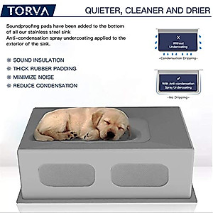 Bar Sink, TORVA 22.5 inch Undermount 16 Gauge Single Bowl Stainless Steel Kitchen Sink, Bar or Prep Sink