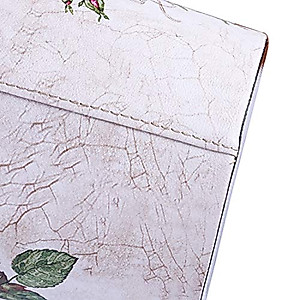 Scakbyer 10L/2.64 Gallon Trash Can Waterproof PU Leather Flowers Pattern Wastebasket Paper Basket Dustbin Garbage Bin - (Type 6)