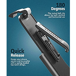 Encased MAG SlimShield Designed for iPhone 14 PRO Case with Belt Clip Holster - Compatible with MagSafe (Black)