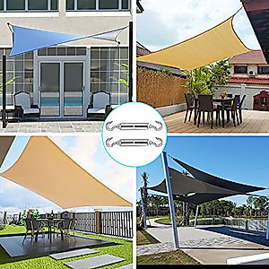 5'' Sun Shade Sail Hardware Kit with 304 Stainless Steel Wire Rope for Triangle Rectangle Sun Shade Sail Installation, Garden Outdoors Accessories , 48 Pcs (5 inch)