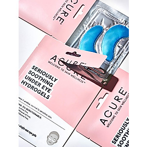 Acure Seriously Soothing Under Eye Hydrogels, 100% Vegan, For Dry to Sensitive Skin, Blue Tansy & Arnica - Soothes & Minimizes Dark Circles, Two Single Use, 0.24 Fl Oz