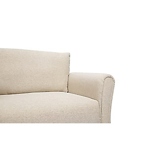 Melpomene 85'' Sofa w/Flared Arm, Couch for Living Room Linen Minimalism/Mid-Century/Contemporary Style (Beige)