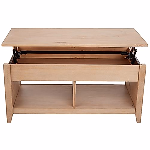 Amazon Basics Lift-Top Storage Coffee Table, Natural