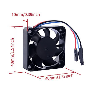 GeeekPi 2PCS PWM Controllable Fan for Raspberry Pi, Speed Adjustment Fan 40x40x10mm for Raspberry Pi, Speed Control Fan DC 5V 4010 Quiet Fan for Raspberry Pi 4, 3 B+, Pi 3 (Black)