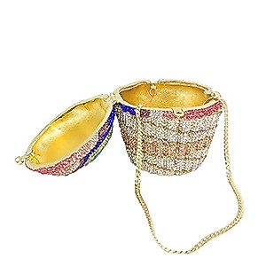 Cupcake Crystal Clutch Evening Clutches Bags Wedding Party Bridal Diamond Minaudiere Handbag Purse (Rainbow,)