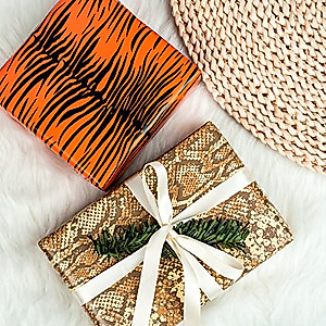 WRAPAHOLIC Wrapping Paper Roll - Animal Prints Design for Birthday, Holiday, Party, Baby Shower Present Packing - 4 Rolls - 30 Inch X 120 Inch Per Roll