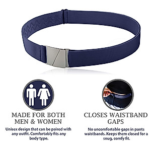 ONE-BELT No Show Invisible Elastic Belts for Women & Men 1.5" adjustable Non Slip Fits waist upto 50 Inch. Designed in USA.