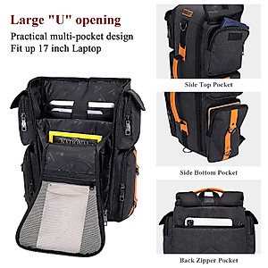 WITZMAN Travel Backpack for Men Carry On Backpack Duffel Bag Large Capacity Laptop Backpack 17 Inch (6695 Black)