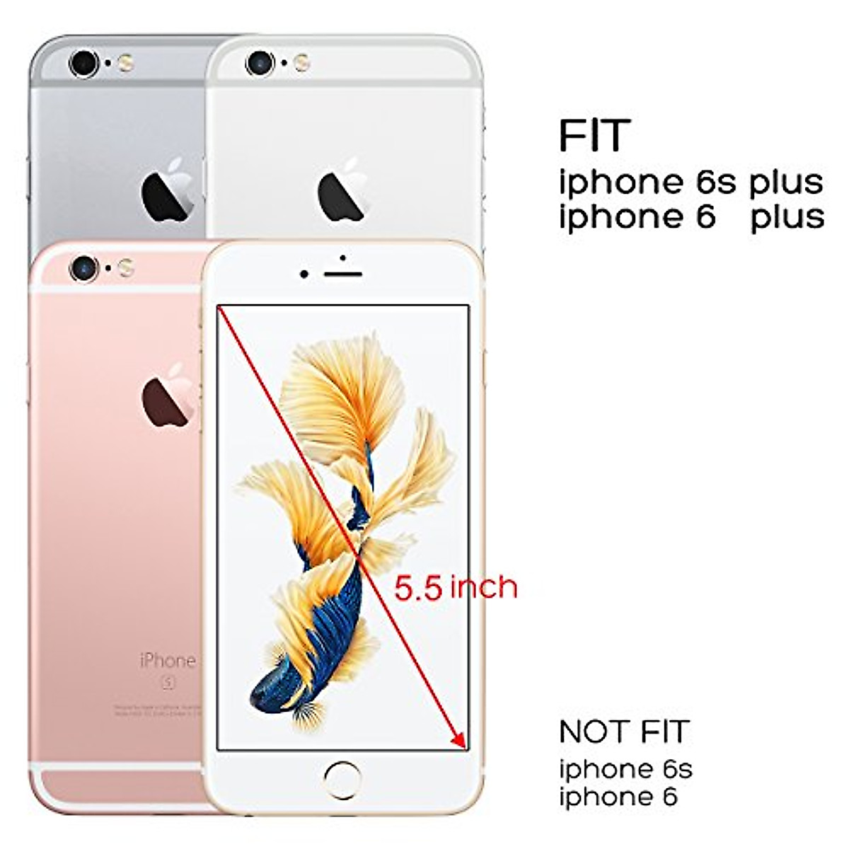 ULAK iPhone 6 Plus Case, iPhone 6S Plus Case, Slim Dual Layer Soft Silicone and Hard Back Cover Anti Scratches Bumper Protective Case for Apple iPhone 6 Plus / 6S Plus 5.5 inch - Rose Gold