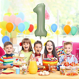 Gifloon Number 1 Balloon, Large number balloons 40 inch Decor, 1st Birthday Party Decorations, Sage Green
