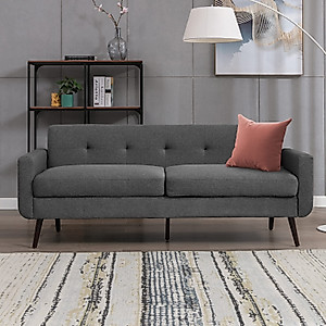BALUS 80" W Sofa Couch, Upholstered Modern Couch Oversized Loveseat Button Tufted with Thickened Cushion, Mid Century Furniture for Living Room/Bedroom/Apartment Office, Easy Assembly