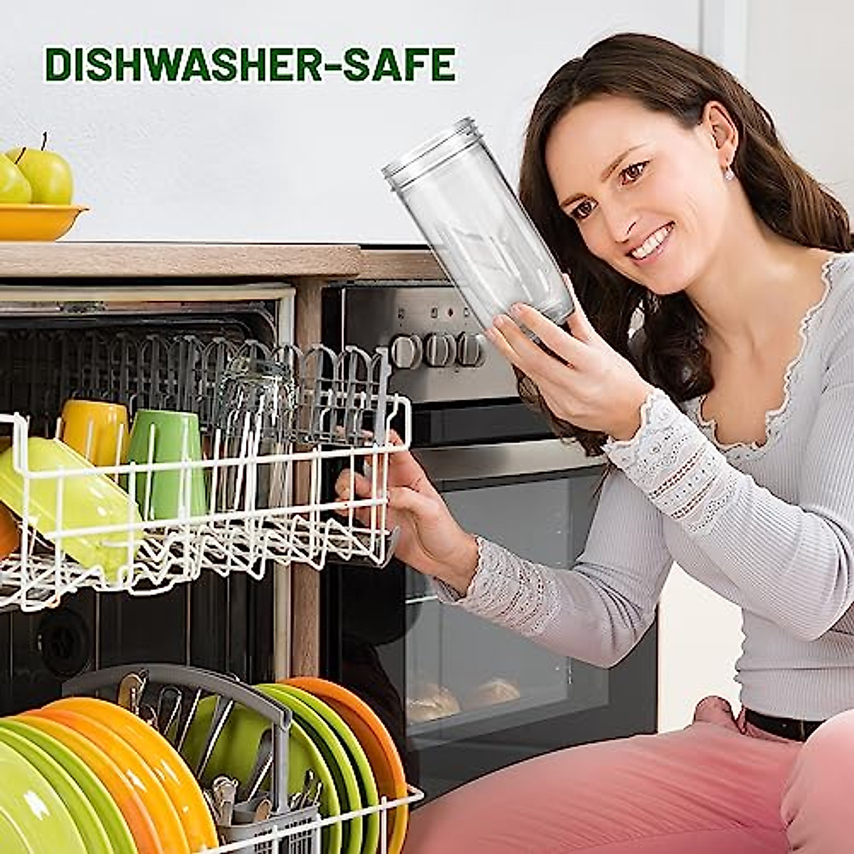 Moretoes 4pcs 24oz Glass Cups with Lids and Straws, Mason Jar Cups, Iced Coffee Tumblers for Jumbo Smoothie, Bubble Tea, Cold Brew, Soda