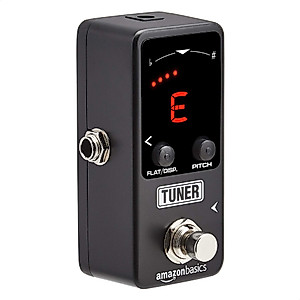 Amazon Basics Mini Tuner Pedal for Guitar and Bass, Black