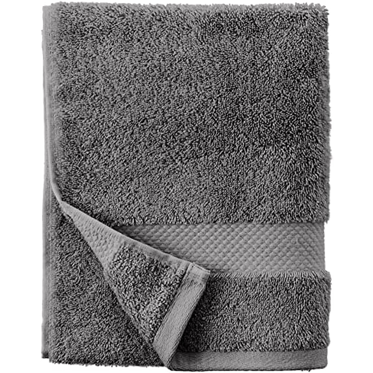 Amazon Aware 100% Organic Cotton Plush Bath Towels - Hand Towels, 4-Pack, Dark Gray
