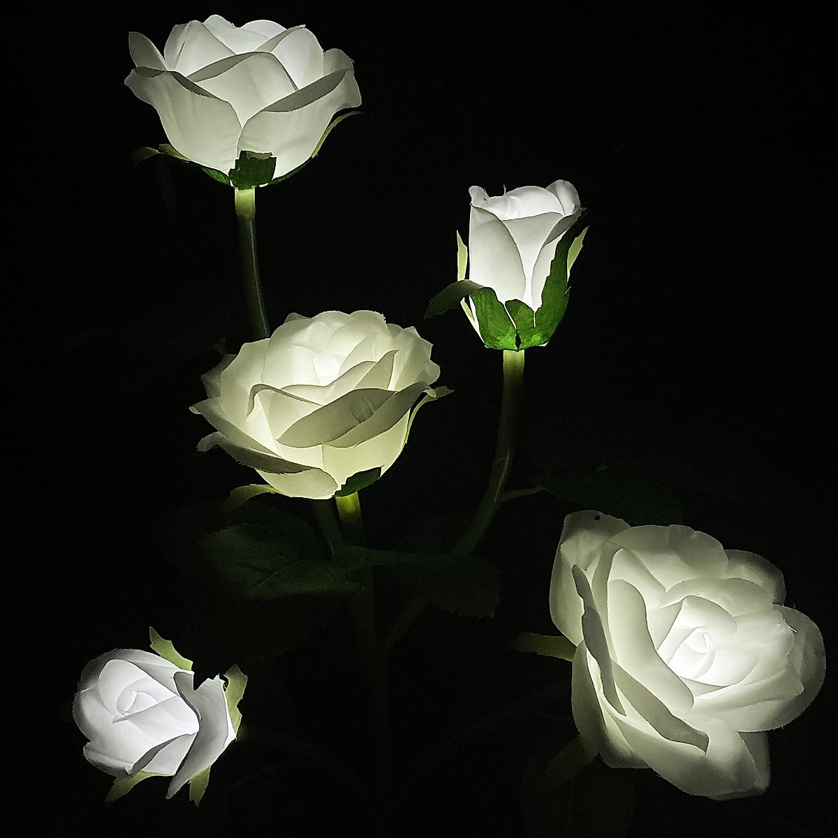 JJGoo Solar Garden Lights, Solar Rose Light for Outside, New Upgraded Outdoor Waterproof Light for Garden Patio Yard Front Porch Decor, White