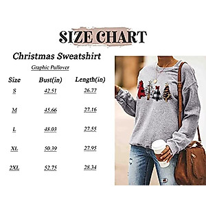 Barlver Women Christmas Outfits Fleece Sweater Holiday Vacation Graphic Sweatshirts Oversized Pullover Tunic Tops Shirts 4088 XL