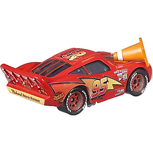 Disney Car Toys Lightning McQueen with Cone, Miniature, Collectible Racecar Automobile Toys Based on Cars Movies, for Kids Age 3 and Older, Multicolor