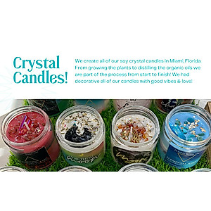 Coffee Smoky Quartz Crystal Soy Candle - Manifestation - Vegan Soy Candle Aromatherapy