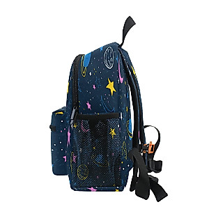 Cute Toddler Backpack Mini Travel Bag Galaxy Moon Star Planet for Baby Girl Boy Age 3-7