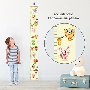 by Unbranded Growth Chart for Kids,Upgrade Removable Baby Growth Chart for Wall with Marker Stickers,Hooks,Canvas Height Measuring Rulers for Boys Girls (Dinosaur)