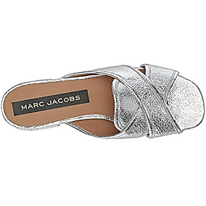 Marc Jacobs Women's AURORA FLAT SANDAL Slide, silver, 36 M EU (6 US)