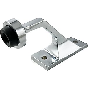Harris Hardware 4150-B Chrome Plated Brass 90 Degree Door Stop with Rubber Bumber, 1-Pack