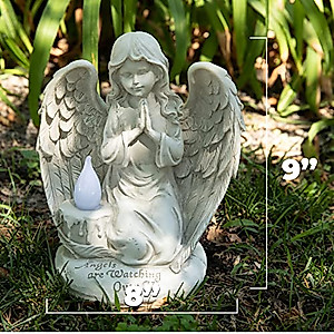 VP Home Praying Angel Watching Over Us Angel Decorations for Home Solar Powered LED Outdoor Decor Garden Light Angel Statues and Figurines for Home, Patio, Yard Art