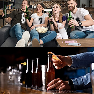4 Pcs Glitter Bottle Opener Flat Bottle Opener Stainless Steel Beer Bottle Opener Bar Key Bottle Opener for Bartender Friends Rhinestone Bling Beer Opener for Soda Beer Wine Can (Modern Colors)