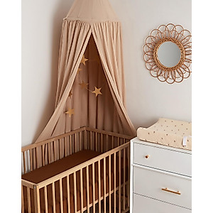 Muslin Crib Sheets for Girls and Boys, Cotton Boho Neutral Fitted Baby Crib Sheet for Standard Crib Mattress & Toddler Bed Mattress (52"x28"), Soft Breathable Baby Sheets 2 Pack (Sunshine&Brown)