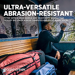 Eagle Creek Cargo Hauler 110L Rolling Duffle Bag with Wheels and Handle, Tuck-Away Backpack Straps, Easy-Access End Pocket & U-Lid Main Compartment, Jet Black