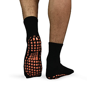 ELUTONG Men Non Slip Sticky Grips Socks 3 Pairs Tile Wood Floors Anti-Skid Workout Yoga Pilates Hospital Slipper Socks