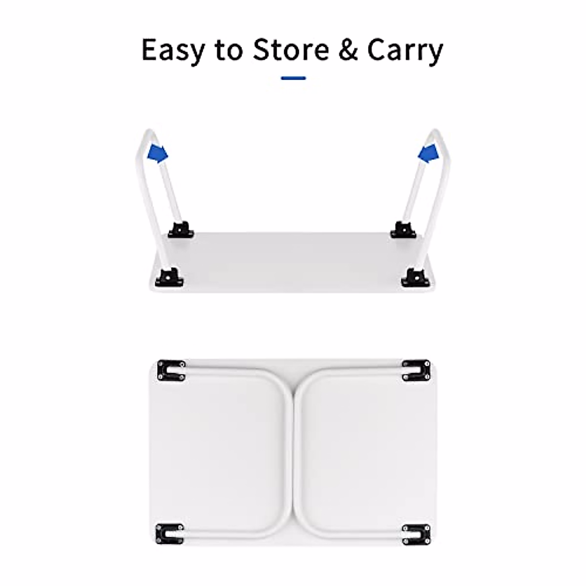 Folding Lap Desk, Ruxury Laptop Stand Bed, Breakfast Serving Tray, Portable & Lightweight Mini Table, Lap Tablet Desk for Sofa Couch Floor - White