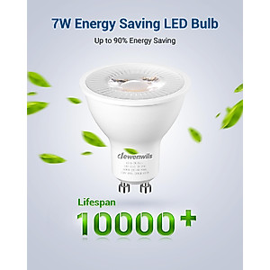 DEWENWILS GU10 LED Bulb, Dimmable, 500LM 5000K Daylight Track Lighting 7W(50W Equivalent) Bulbs for Kitchen, Living Room, Bathroom, Bedroom, UL Listed, 10 Pack