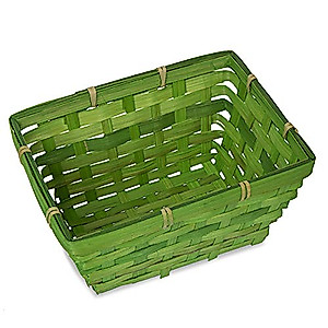 The Lucky Clover Trading Rectangular Bamboo Basket Small - Green 7in