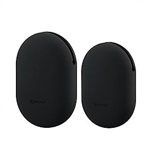 Geekria Earbuds Silicone Case for BEATZ PowerBeats, Jäbra Sport Pace, Jaybírd X3, X2, BlueBuds X, Freedom, Earbud Protection Squeeze Pouch/Pocket Soft Earphone Storage Bag (Black, M+S, 2Pcs)
