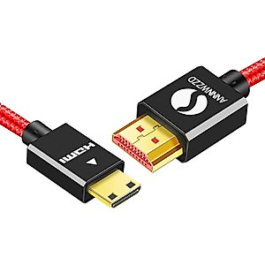 ANNNWZZD LinkinPerk Mini HDMI to HDMI Cable 3 Foot,High-Speed Mini-HDMI Supports Full 1080P Ethernet 3D and Audio Return (3FT)